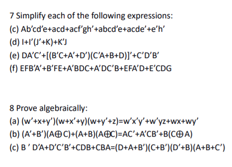 Solved Boolean Algebra: Simplifying, SOP, POS, etc My main | Chegg.com