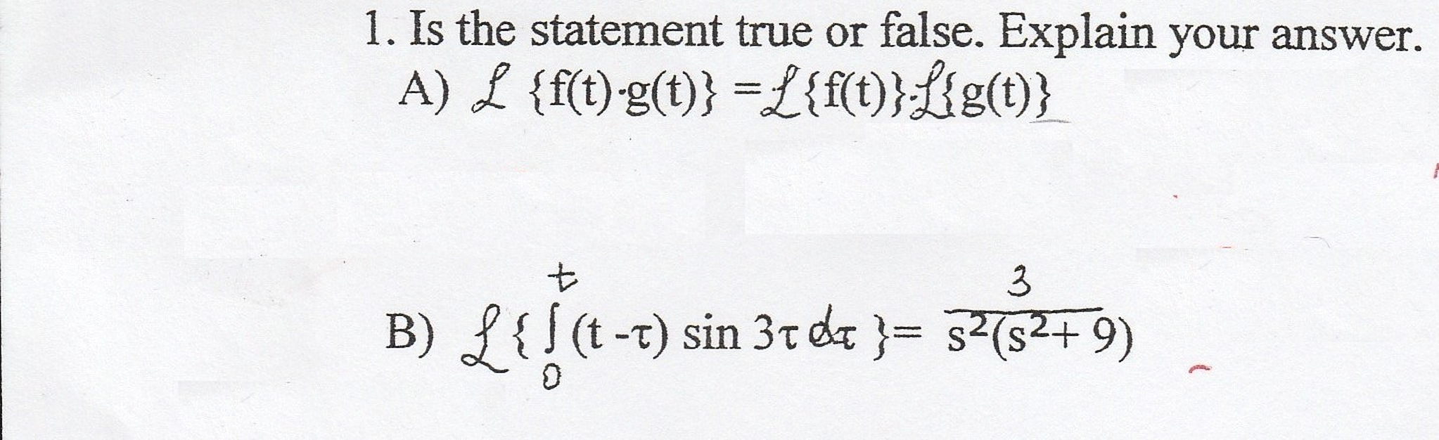 Solved Is the statement true or false. Explain your answer. | Chegg.com