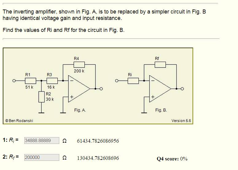 Solved The inverting amplifier, shown in Fig. A, is to be | Chegg.com