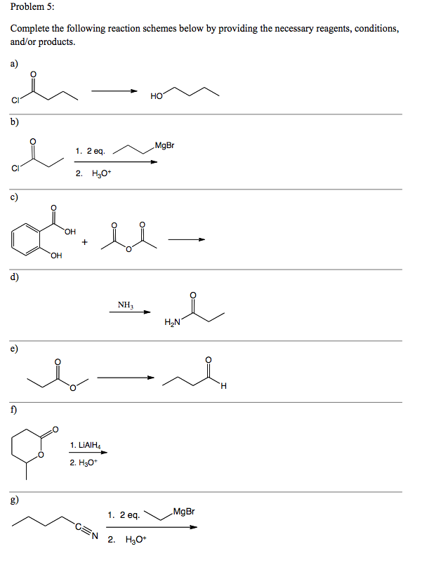 Solved Complete the following reaction schemes below by | Chegg.com