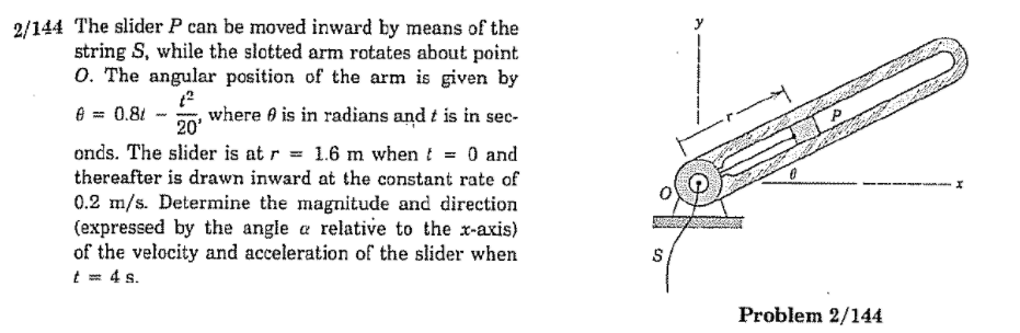 Solved The slider P can be moved inward by means of the | Chegg.com