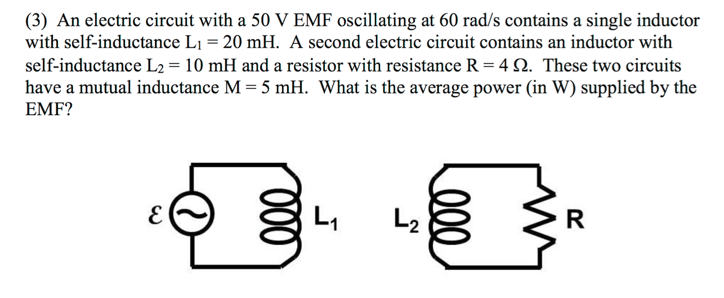 Solved An electric circuit with a 50 V EMF oscillating at 60 | Chegg.com