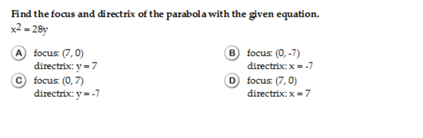 Solved Find the focus and directrix of the parabola with the | Chegg.com