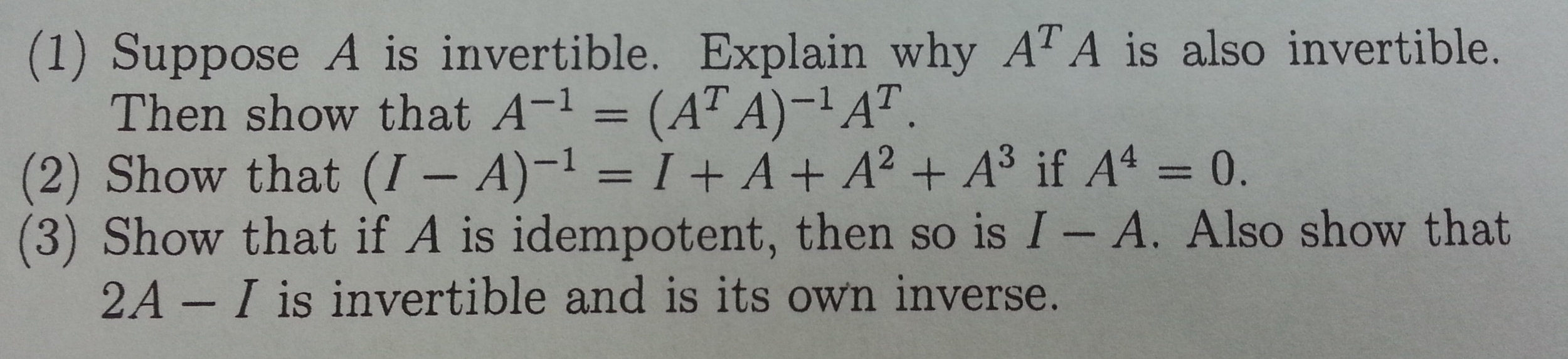 Solved Suppose A is invertible. Explain why AT A is also | Chegg.com