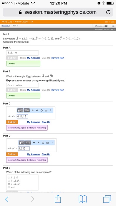 Solved Let vectors A^rightarrow=(2,1,-4), | Chegg.com