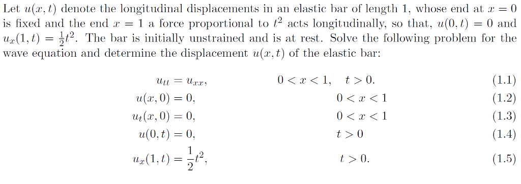 Solved Let u(r. t) denote the longitudinal displacements in | Chegg.com