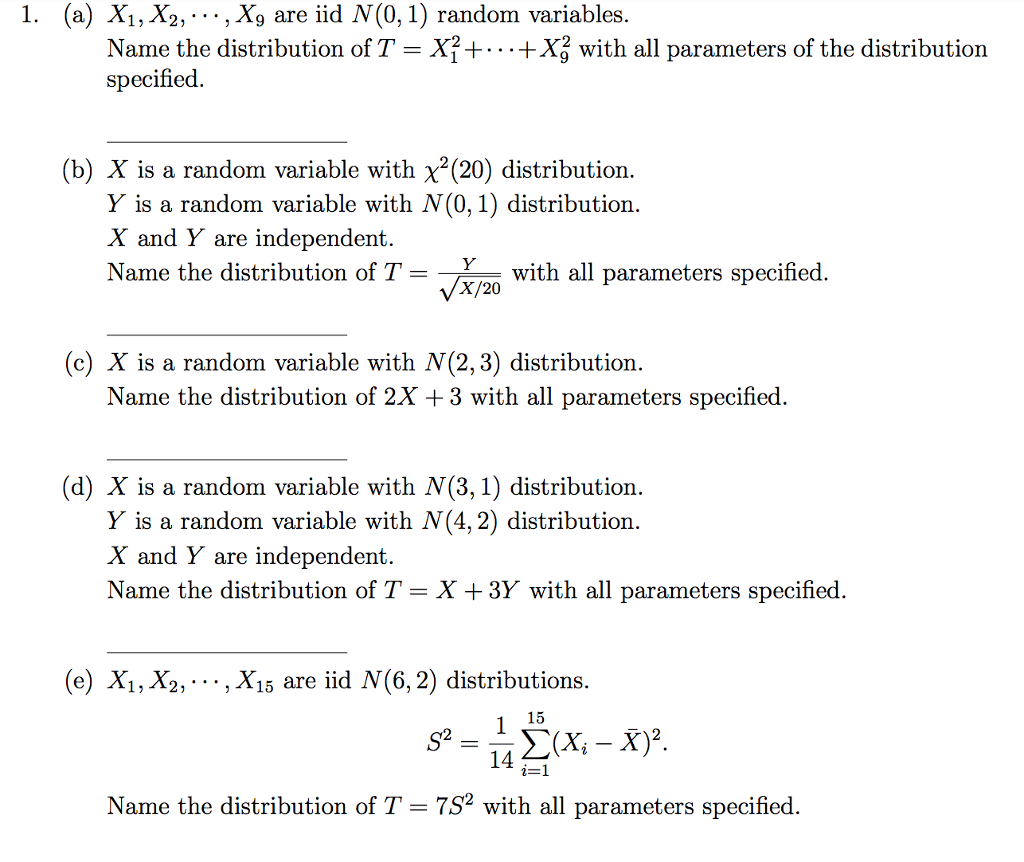 X_1, X_2, ..., X_9 are iid N(0, 1) random variables. | Chegg.com