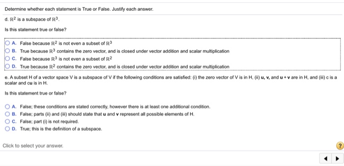 Solved Determine whether each statement is True or False. | Chegg.com