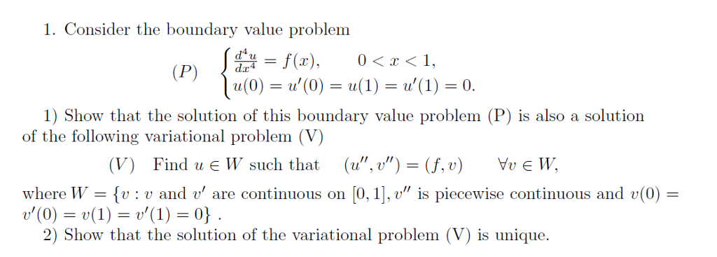 1. Consider the boundary value problem 1) Show that | Chegg.com
