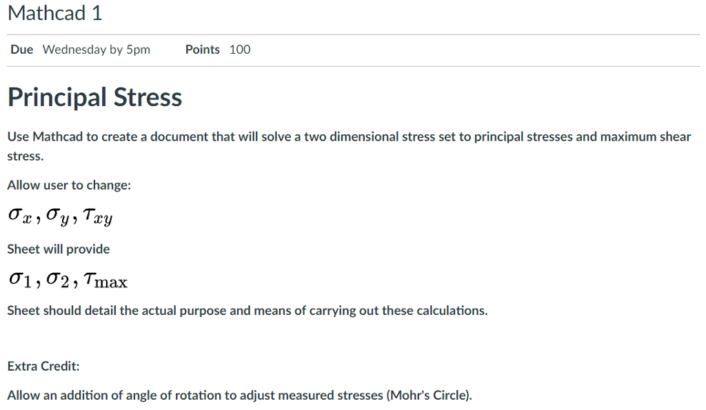 Solved Use Mathcad to create a document that will solve a | Chegg.com