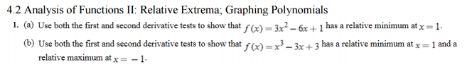 Solved 4.2 Analysis of Functions II: Relative Extrema; | Chegg.com