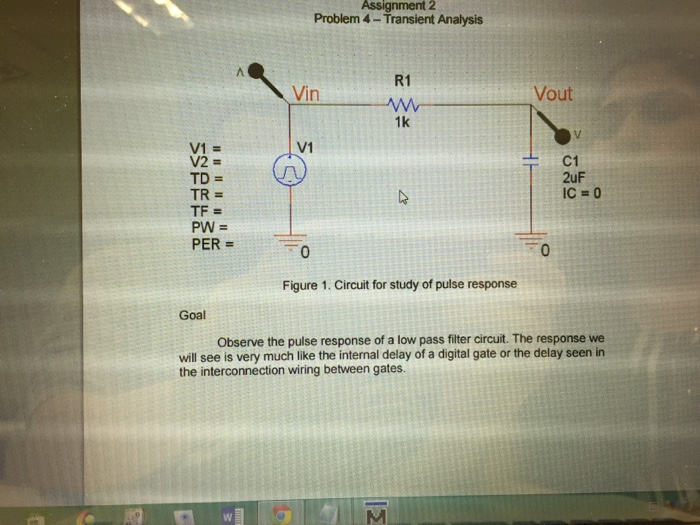 Assignment 2 Problem 4 - Transient Analysis V1 = V2 = | Chegg.com