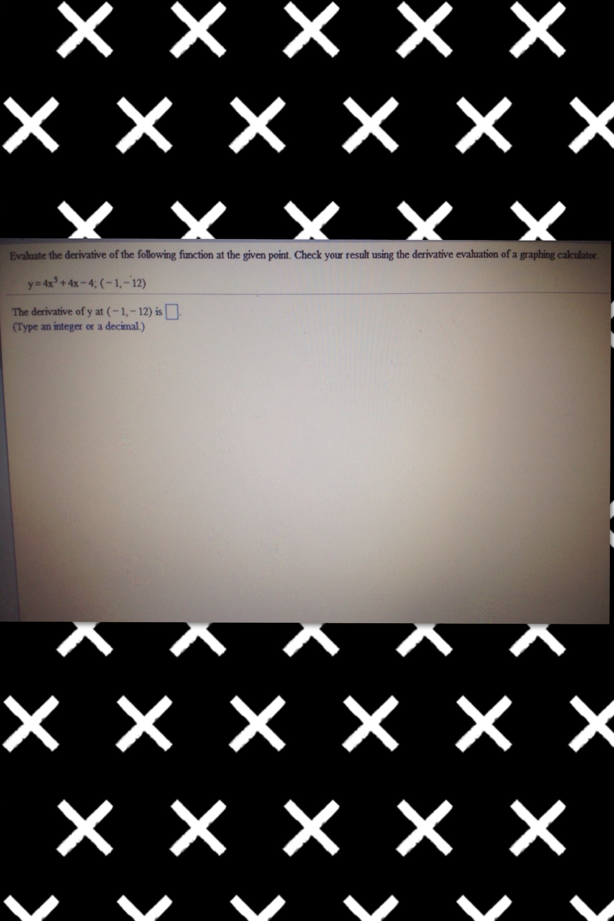 Solved Evaluate the derivation of the following function at | Chegg.com