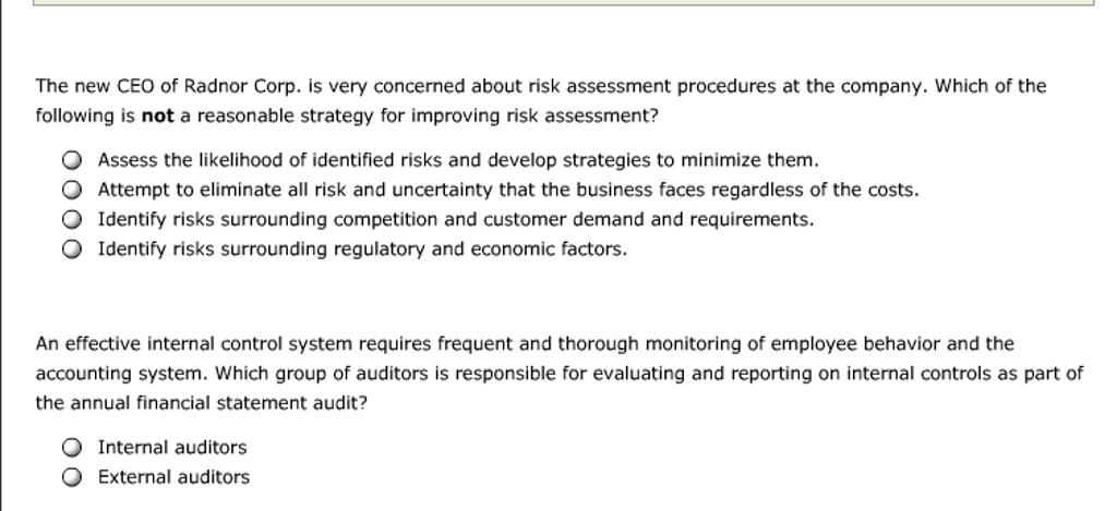 Solved 1. Internal control The five key elements of internal | Chegg.com