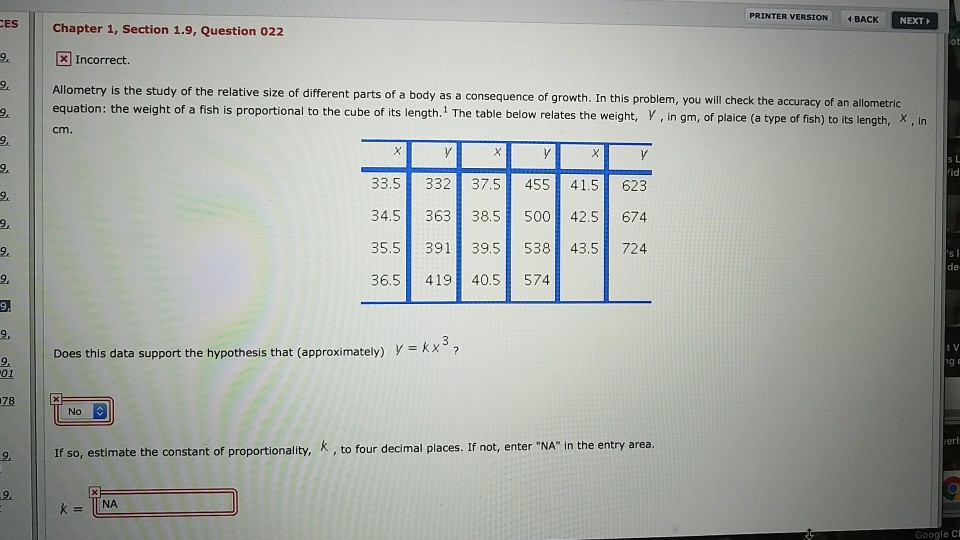 Solved Allometry is the study of the relative size of | Chegg.com