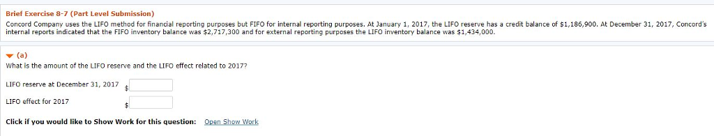 Solved Brief Exercise 8-7 (Part Level Submission) Concord | Chegg.com