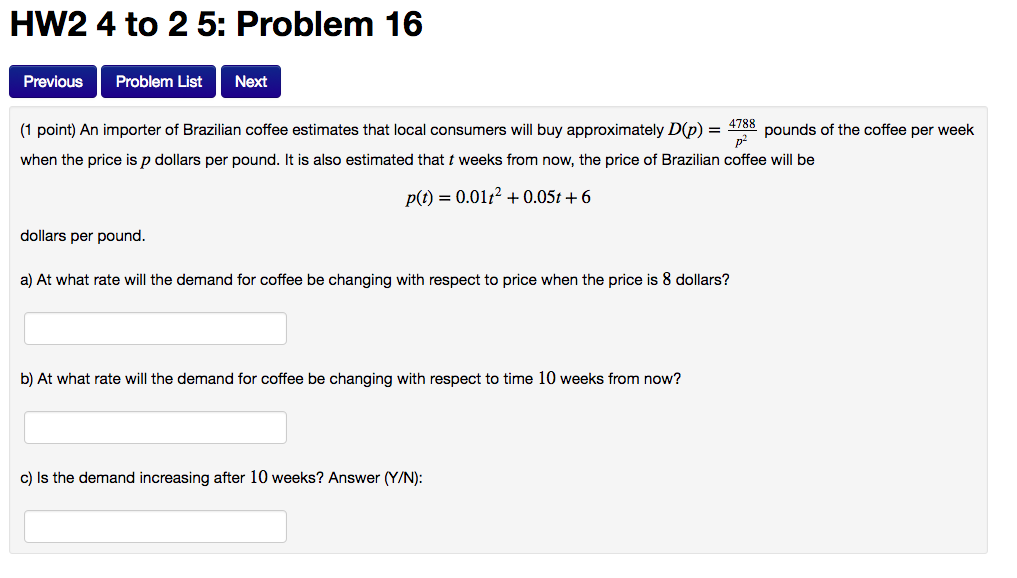 Solved HW2 4 to 2 5: Problem 16 Previous Problem List Next | Chegg.com
