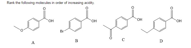 Solved Rank the following molecules in order of increasing | Chegg.com
