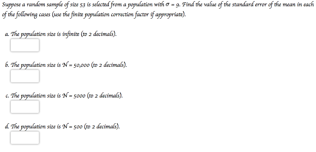 Solved Suppose a random sample of size 53 is selected from | Chegg.com