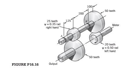 Solved The four helical gears shown in Figure P16.16 have a | Chegg.com