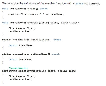Solved Modify the class personType (below text) as listed | Chegg.com