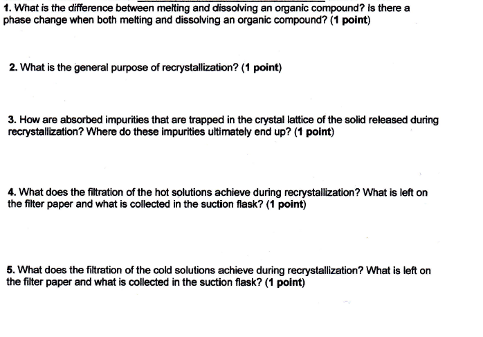 Solved 1. What is the difference between melting and | Chegg.com