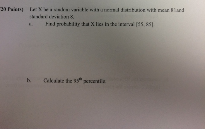 Solved Let X Be A Random Variable With A Normal Distribution