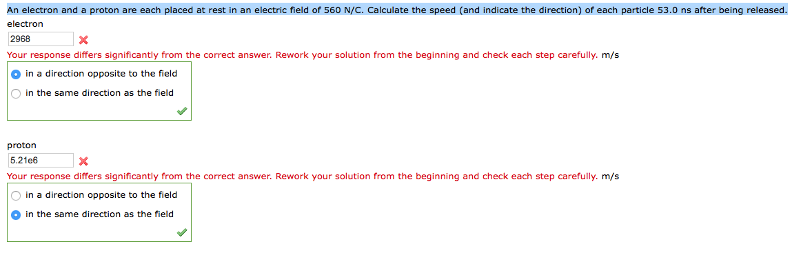 Solved An electron and a proton are each placed at rest in | Chegg.com