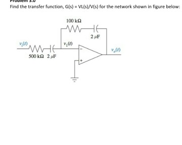 Solved Find the transfer function, G(s) = VL(s)/V(s) for the | Chegg.com