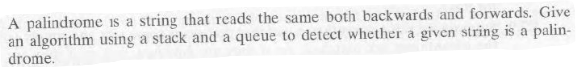 Solved palindrome is a string that reads the same both | Chegg.com