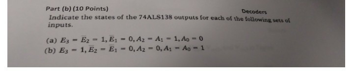 Solved Part (b) (10 Points) Indicate the states of the | Chegg.com