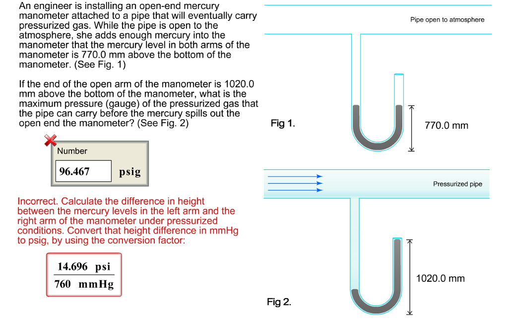 Solved An engineer is installing an open-end mercury | Chegg.com