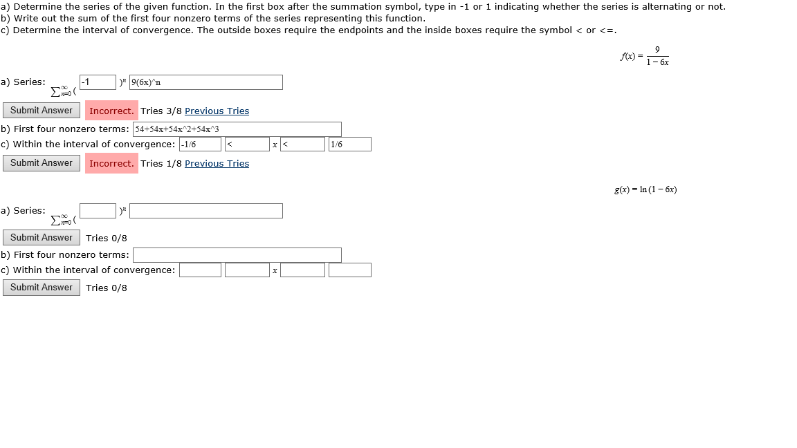Solved Determine the series of the given function. In the | Chegg.com