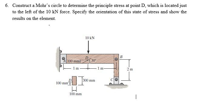 Solved 6. Construct a Mohr's circle to determine the | Chegg.com