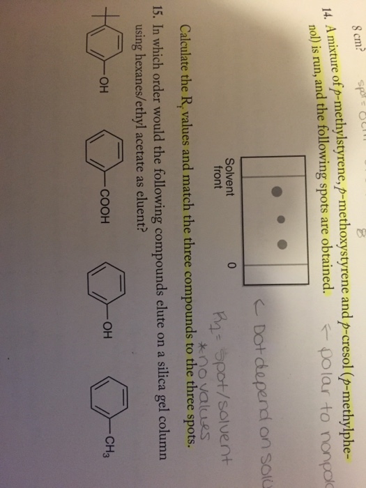 Solved A mixture of p-methylstyrene, p-methoxystyrene, an | Chegg.com