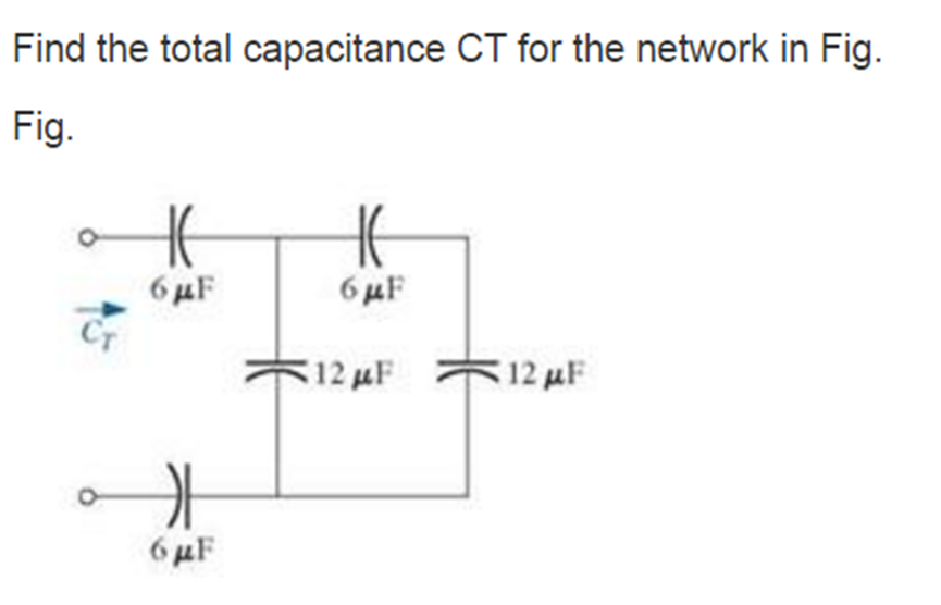 Solved Find the total capacitance CT for the network in Fig. | Chegg.com