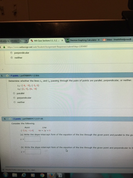 Solved Determine whether the lines L_1 and L_2 passing | Chegg.com