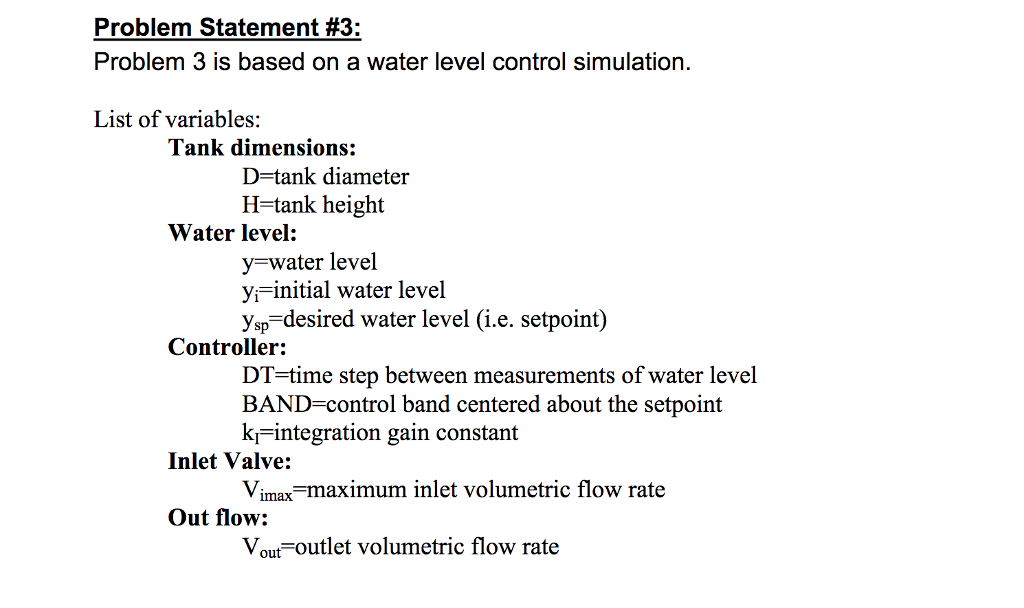 Solved Problem Statement #3a: On/Off Control The | Chegg.com