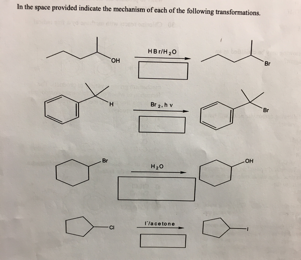 Solved In the space provided, indicate the mechanism of each | Chegg.com