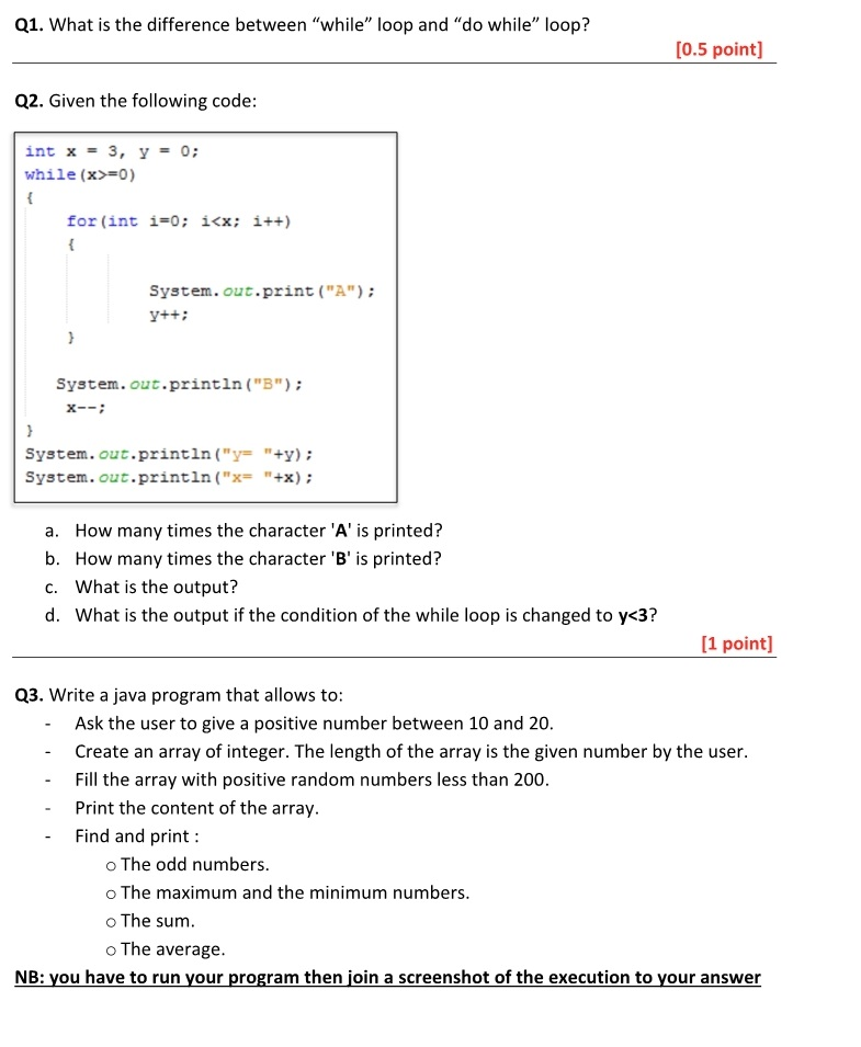 Solved What Is The Difference Between While Loop And Do 5428
