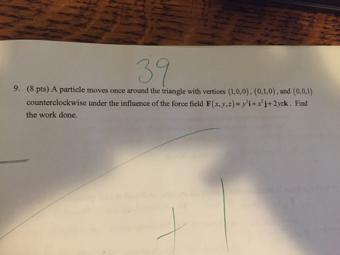 Solved A particle moves once around the triangle with | Chegg.com