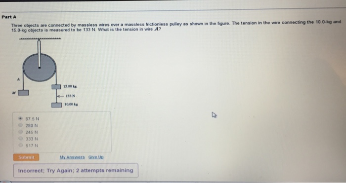 Solved Part A Three objects are connected by masses wires | Chegg.com