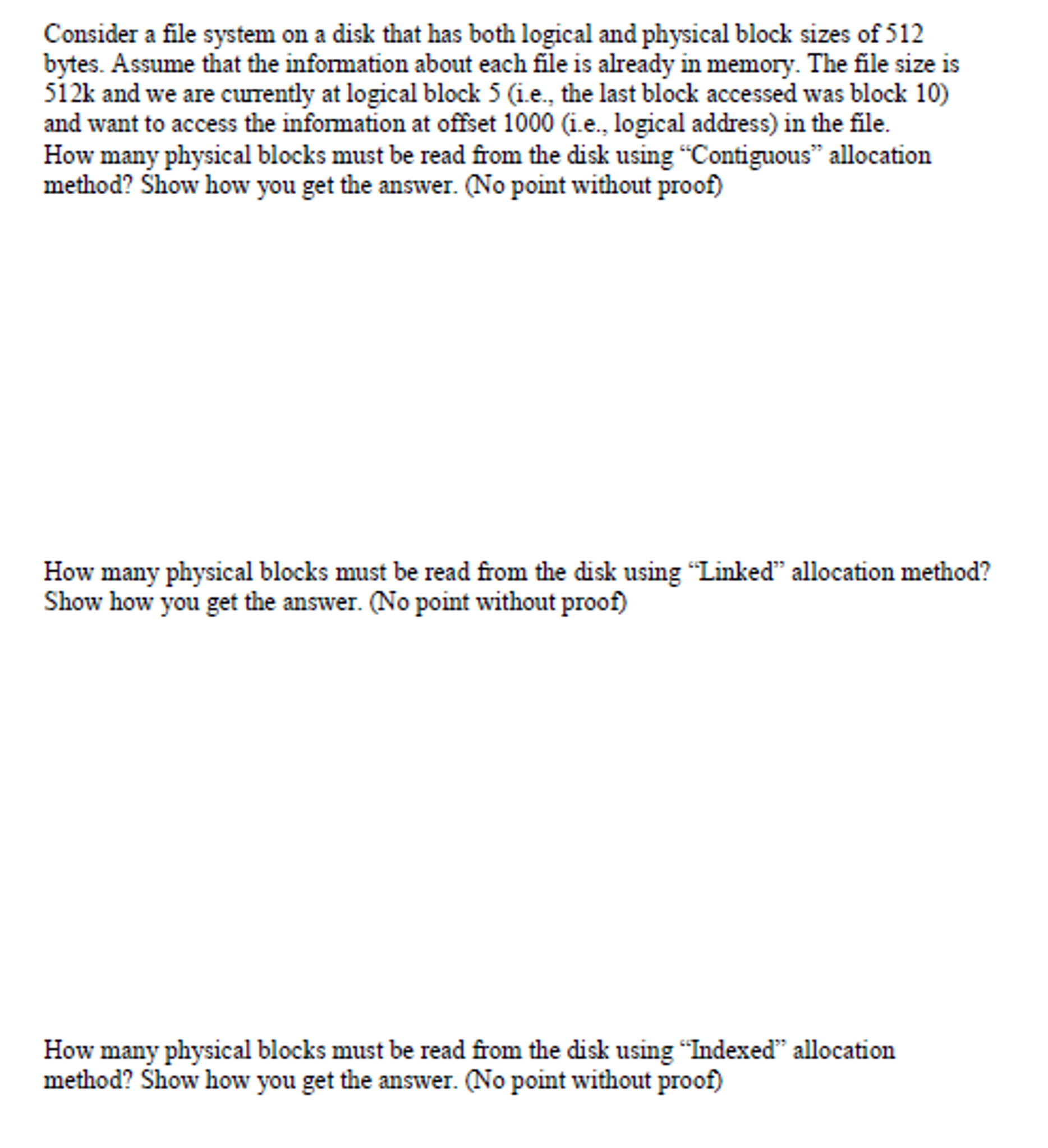 Consider a file system on a disk that has both | Chegg.com