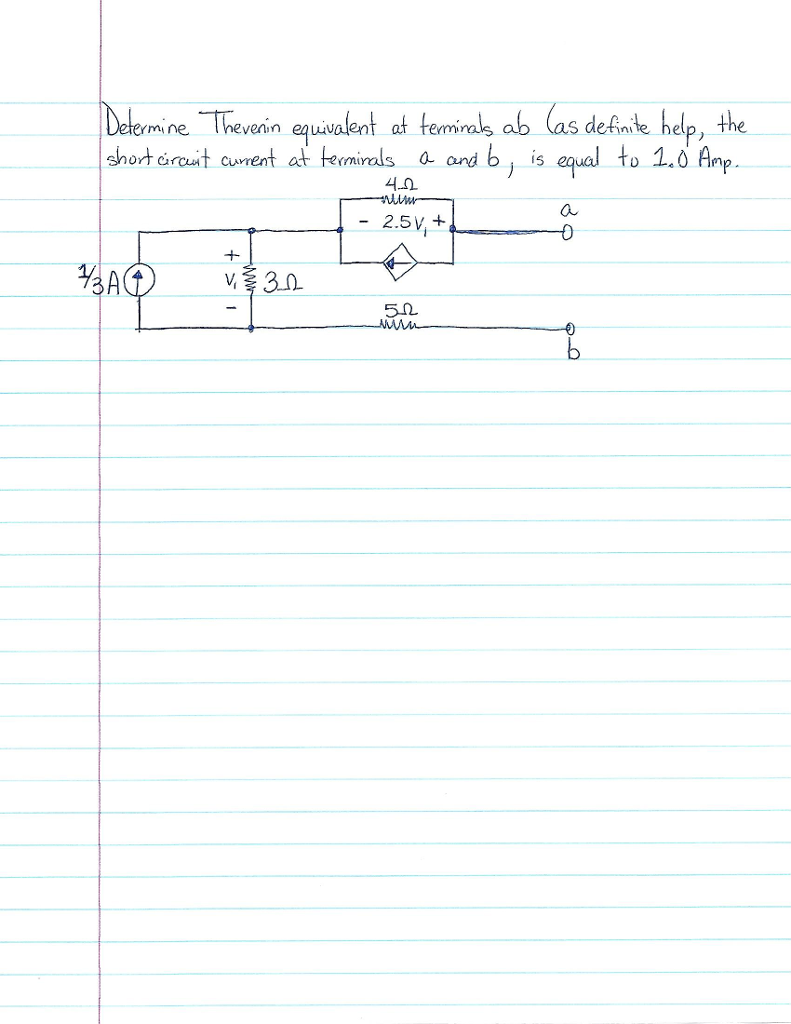 Solved Determine Thevenin equivalent at terminals ab as | Chegg.com
