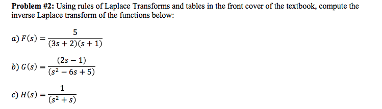 Solved Using rules of Laplace Transforms and tables , | Chegg.com