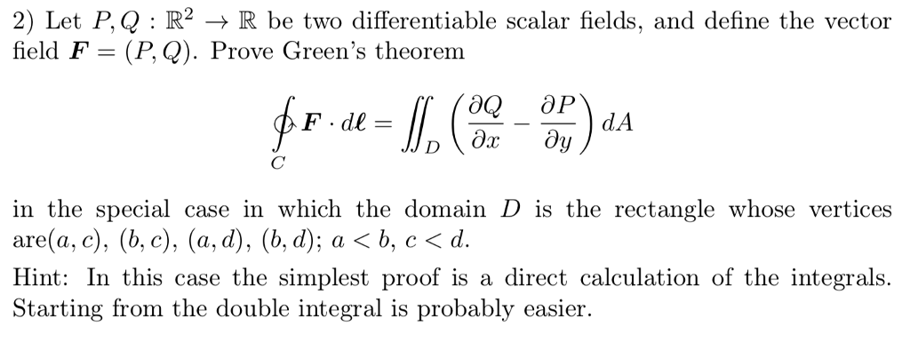 Solved 2) Let P, Q : R2 ? R be two differentiable scalar | Chegg.com