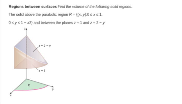 Solved Find the volume of the following solid regions. The | Chegg.com