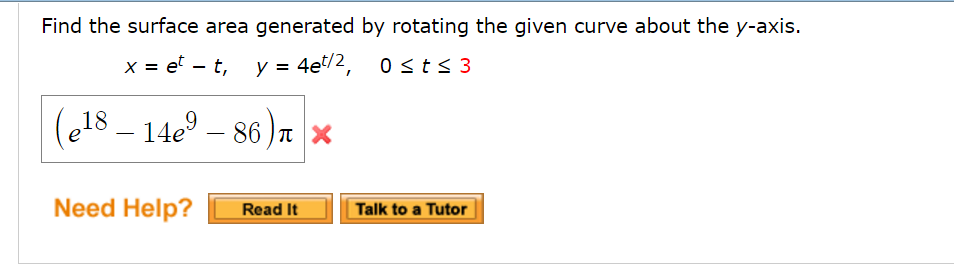 Solved Find the surface area generated by rotating the given | Chegg.com