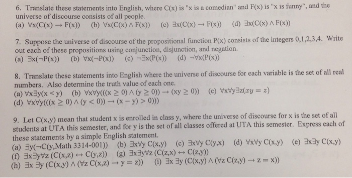 Solved Translate these statements into English, where c(x0 | Chegg.com