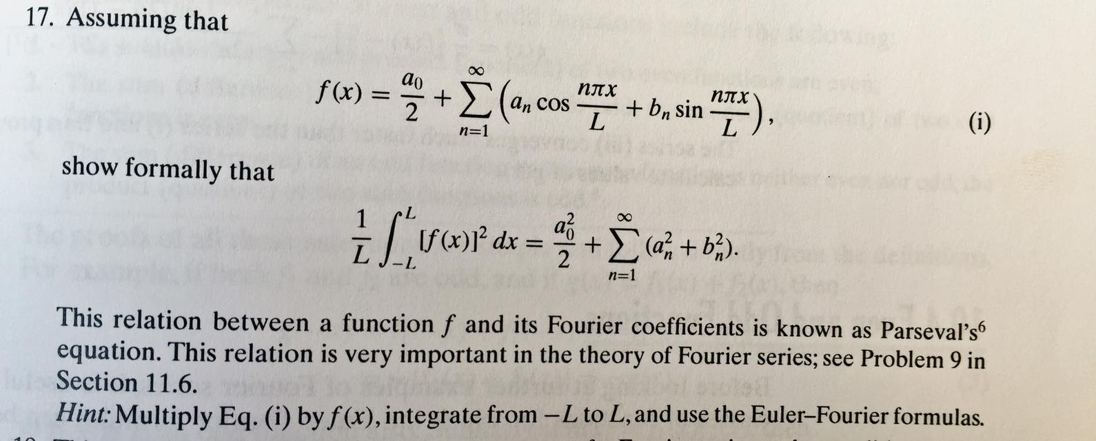 Solved Assuming That F X A 0 2 Sigma Infinity N 1 A N